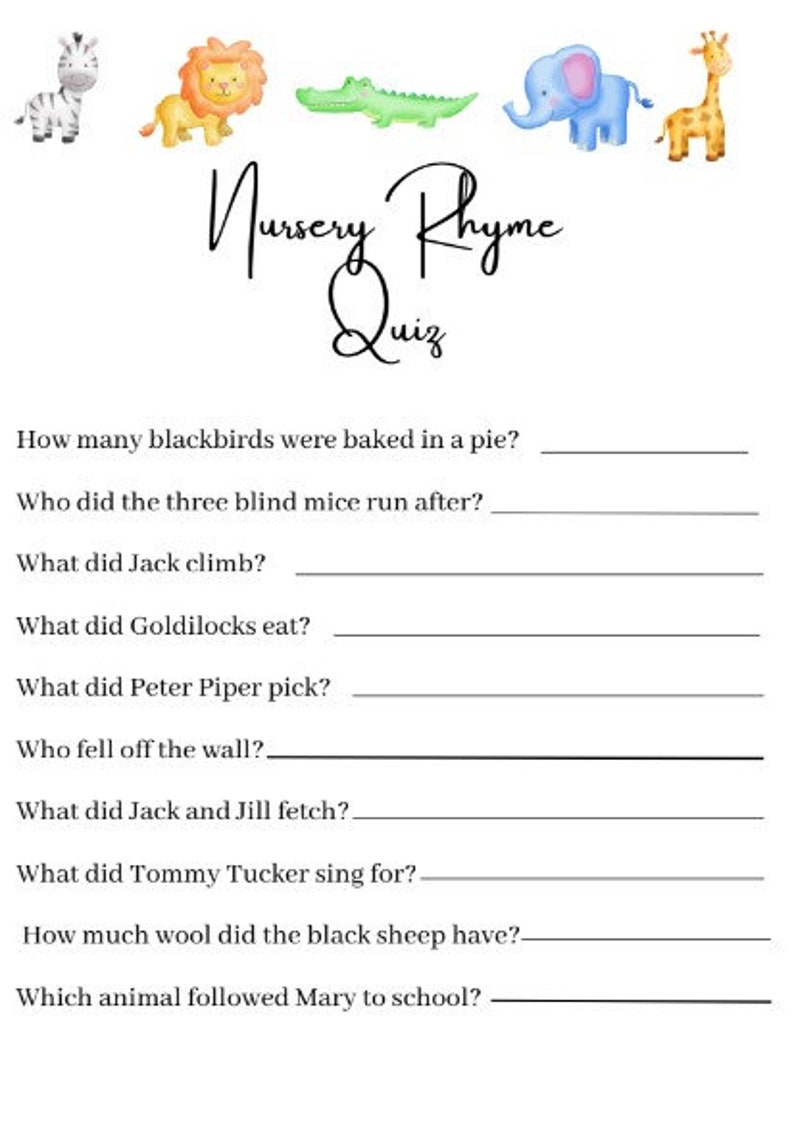 Baby Animals Baby Shower Games Printable, Baby Shower Games Bundle ...