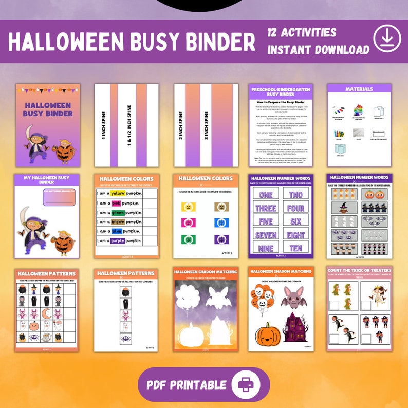 Halloween Kids Activity Bundle - Coloring, Math, Crafts, Maze & More ...