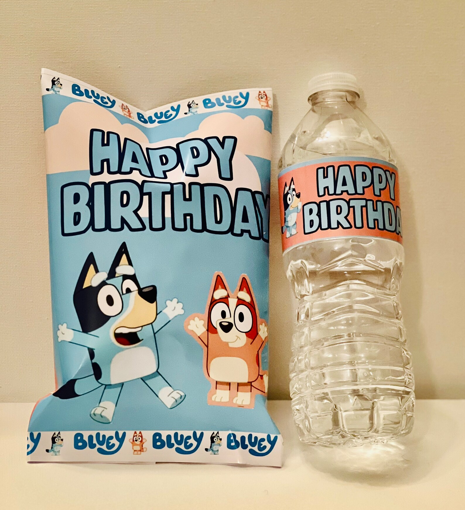 BLUEY Chip Bags and Bottle of Water Labels Printout - Etsy UK