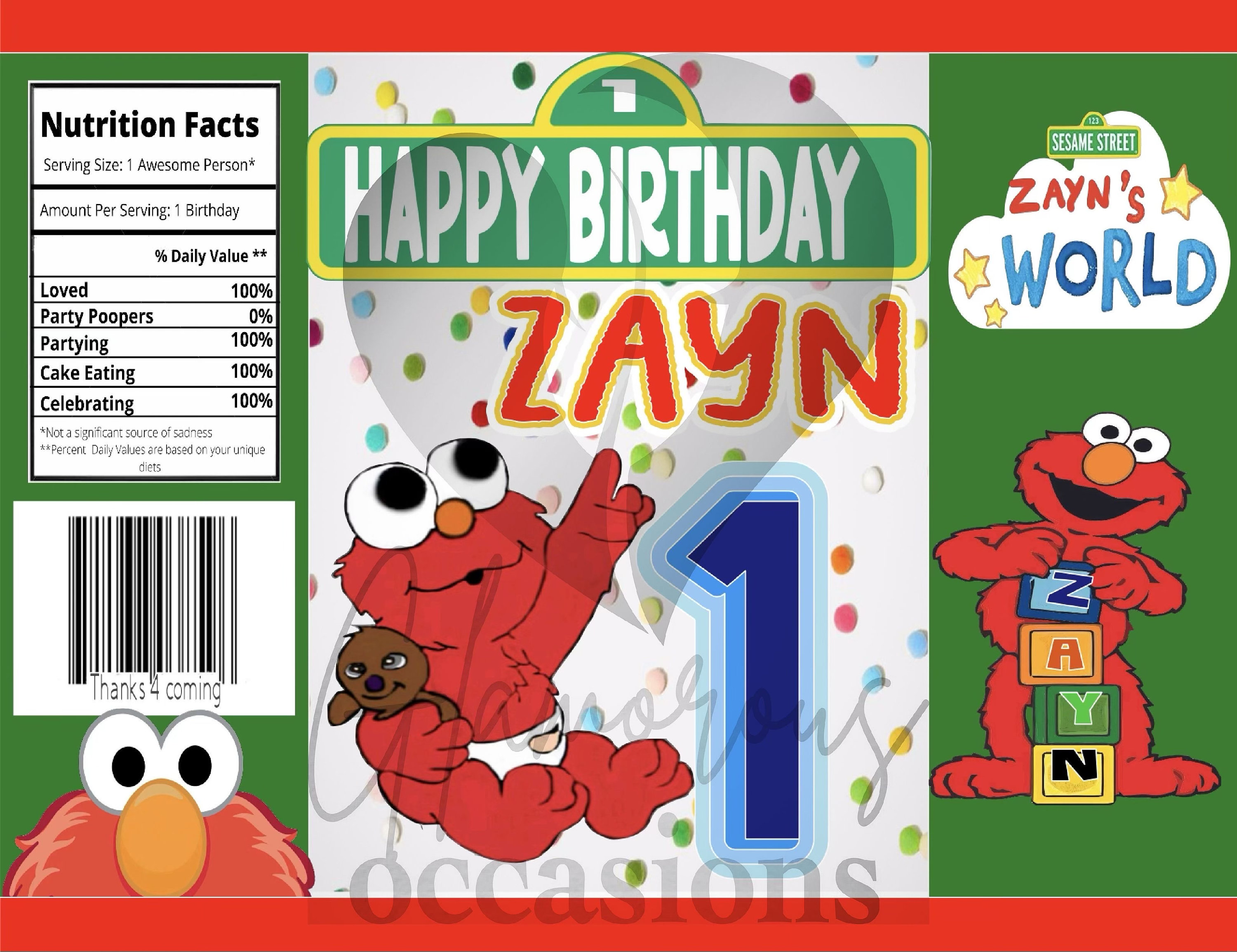 Elmo’s World Chip Bag Printout JPEG - Etsy