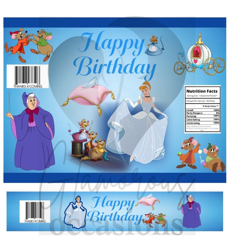 Cinderella Chip Bags and Water Bottle Labels - Etsy