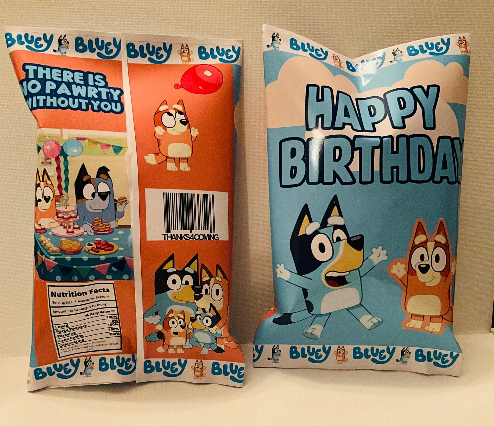 BLUEY Chip Bags and Bottle of Water Labels Printout - Etsy UK