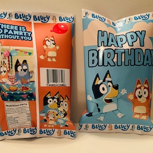 BLUEY Chip Bags and Bottle of Water Labels Printout - Etsy UK
