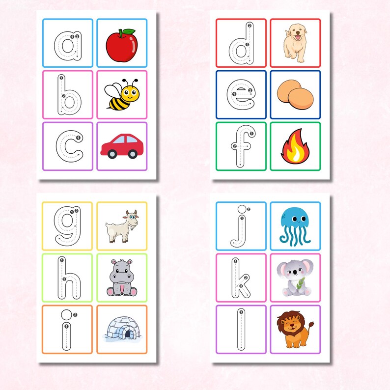 Lowercase Alphabet Tracing Cards, A-Z Handwriting Practice (digital ...