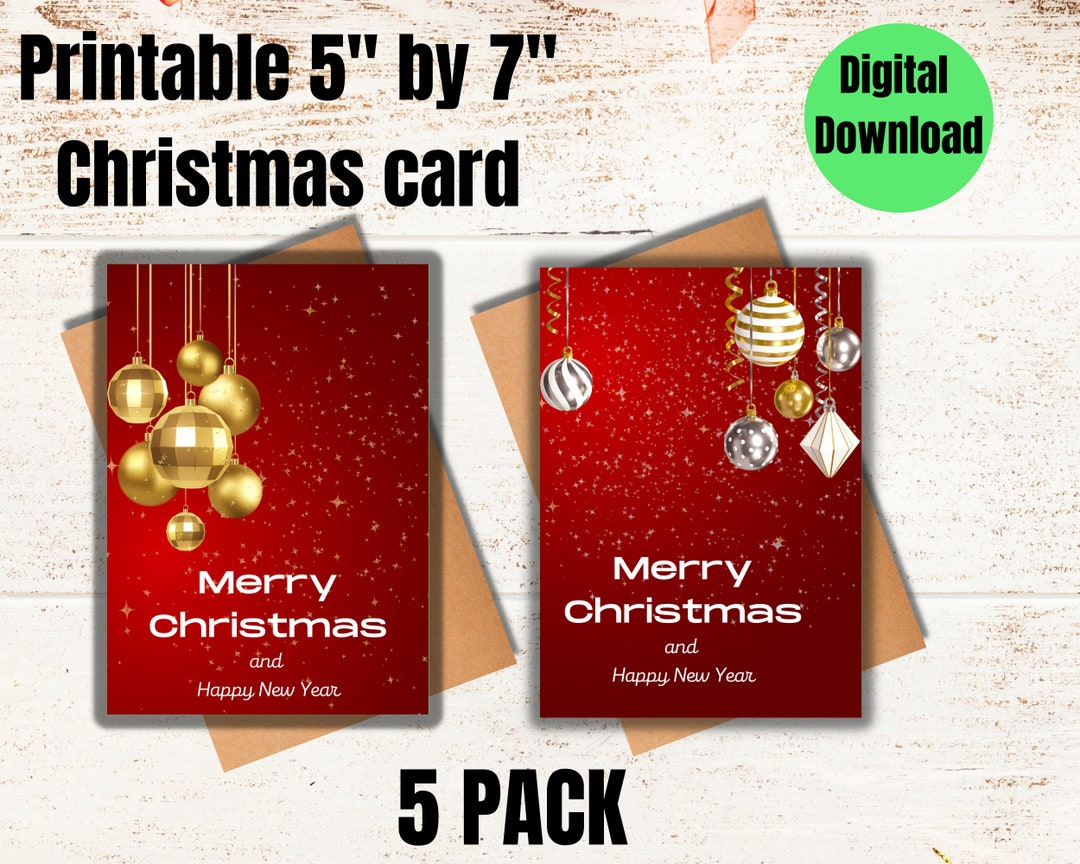 Printable Christmas Cards, Christmas Cards Download - Etsy