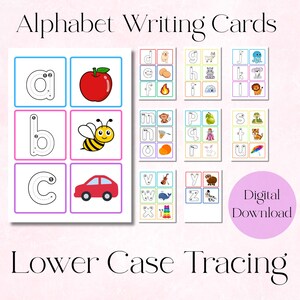 Lowercase Alphabet Tracing Cards, A-Z Handwriting Practice (digital ...