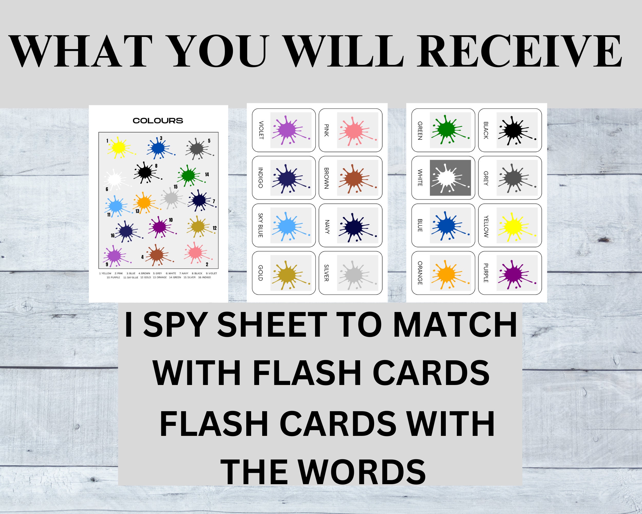 Printable Colours Flash Cards, Kid's Flash Cards - Etsy Australia