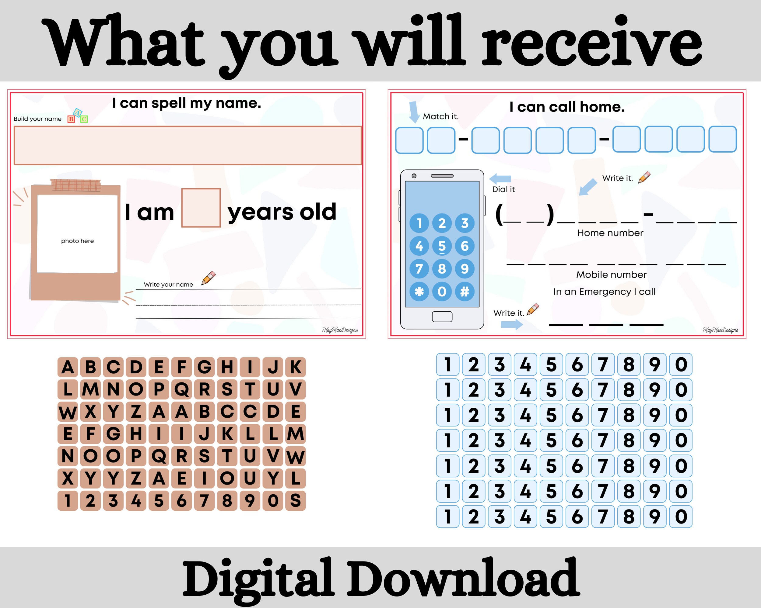 Life Skills Worksheets for Kid's, Printable Worksheets, I Can Write My ...