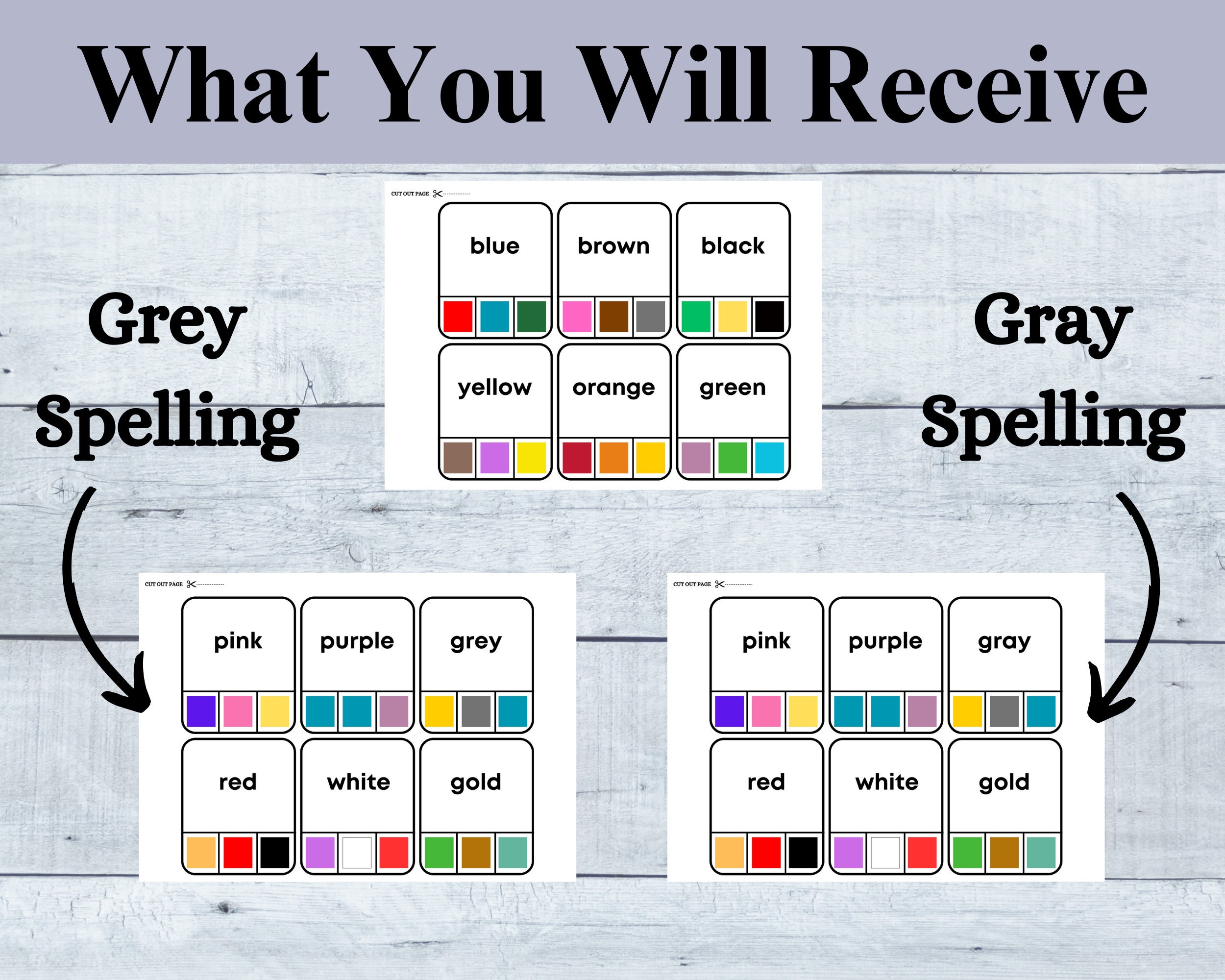 Printable Colours Peg Flash Cards Kid's Flash Cards - Etsy