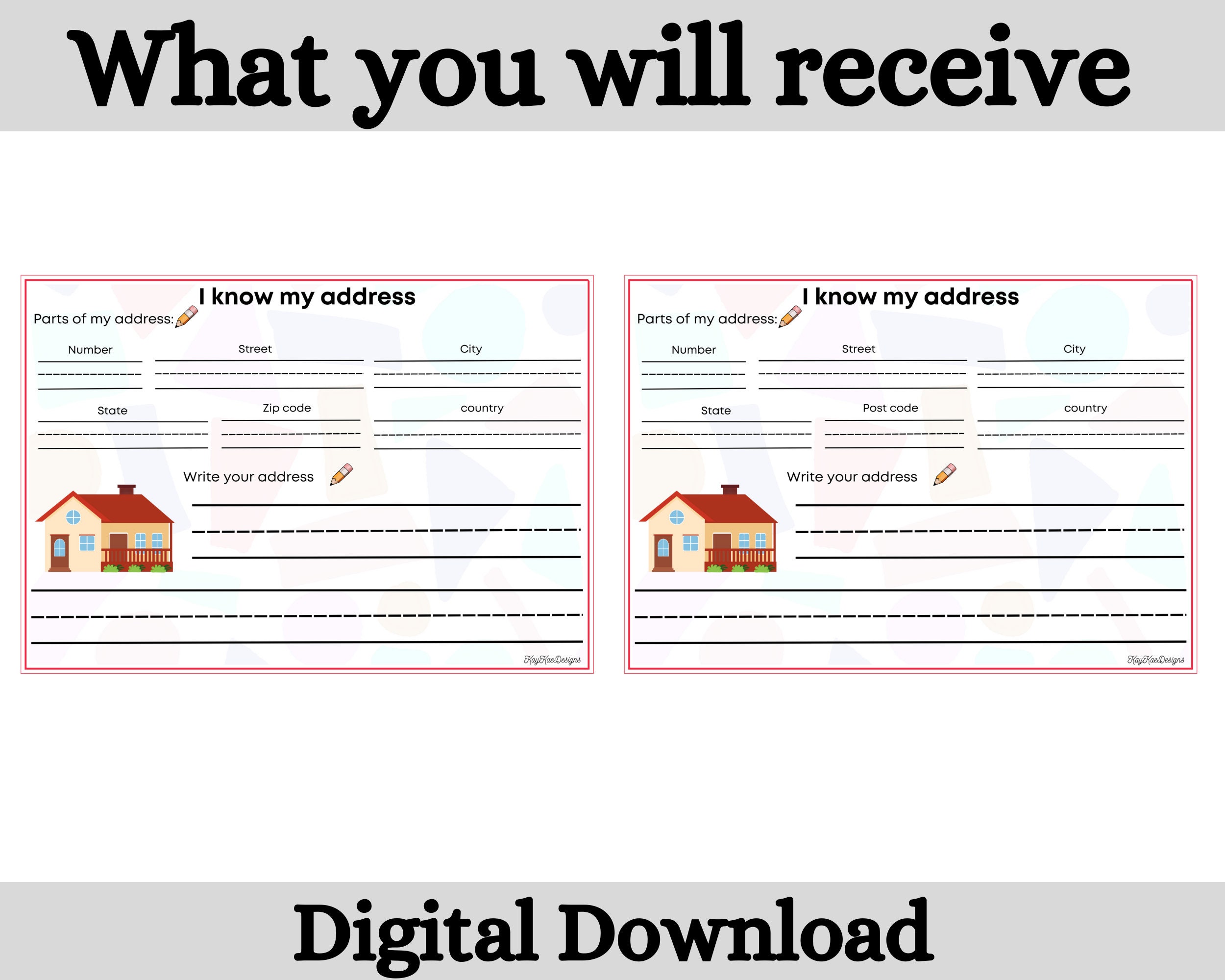 Life Skills Worksheets for Kid's, Printable Worksheets, I Can Write My ...