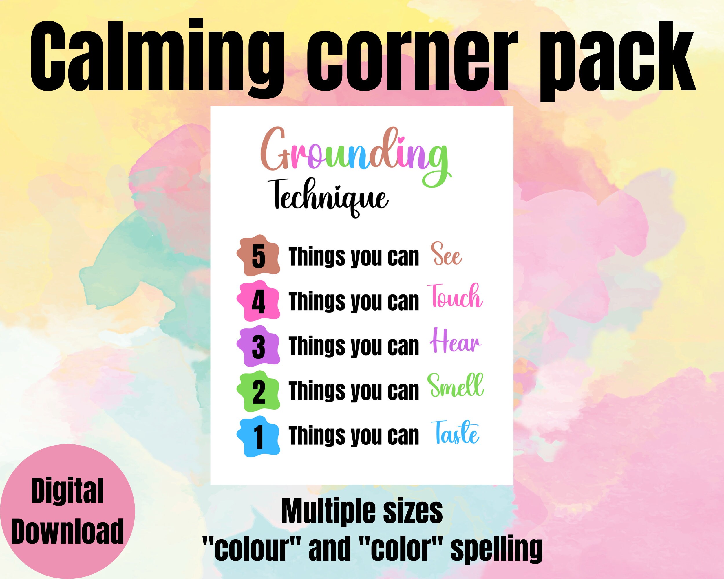 Printable Calm Down Corner, Classroom, Wall Art, Toddler, Kindy ...