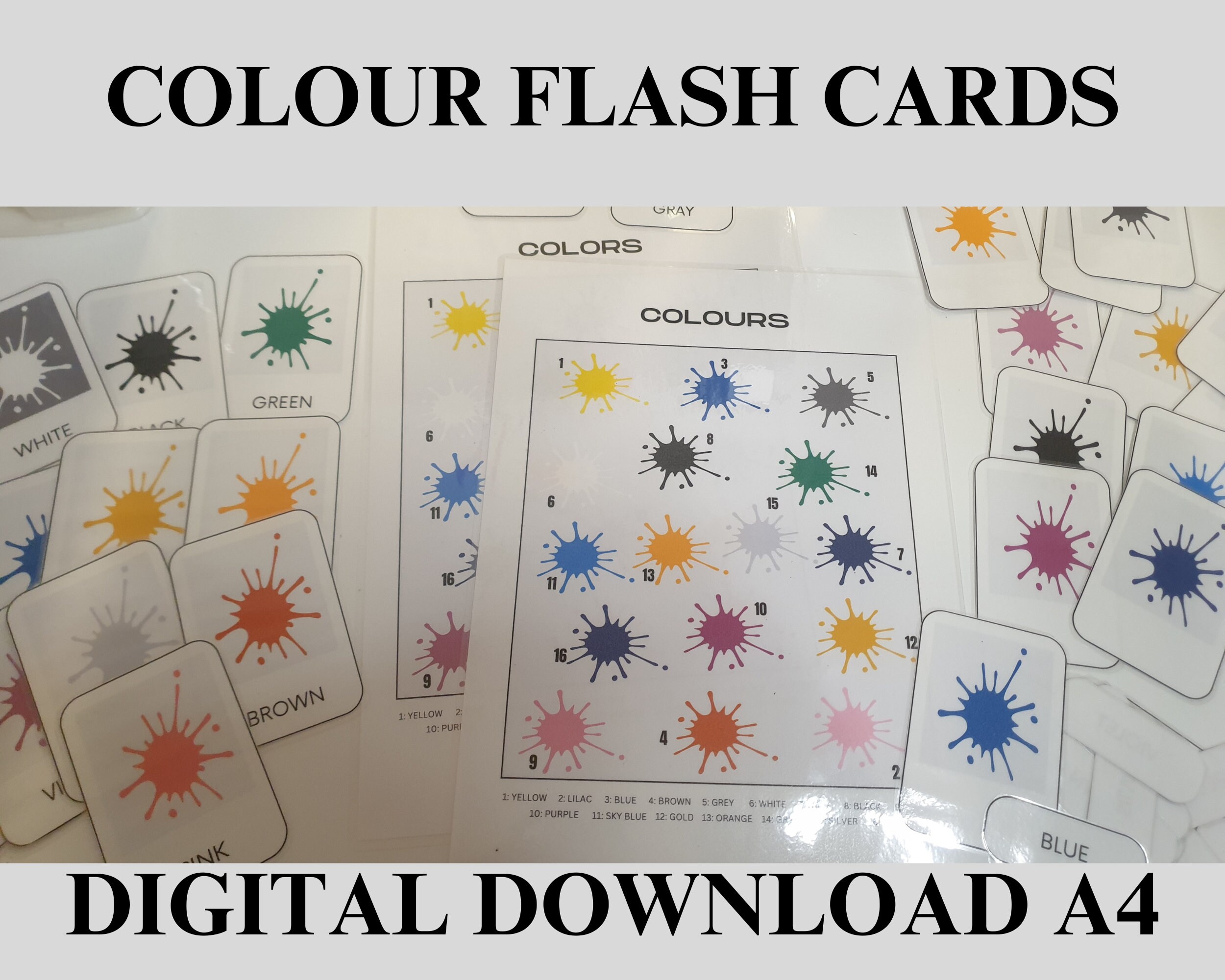 Printable Colours Flash Cards, Kid's Flash Cards - Etsy Australia