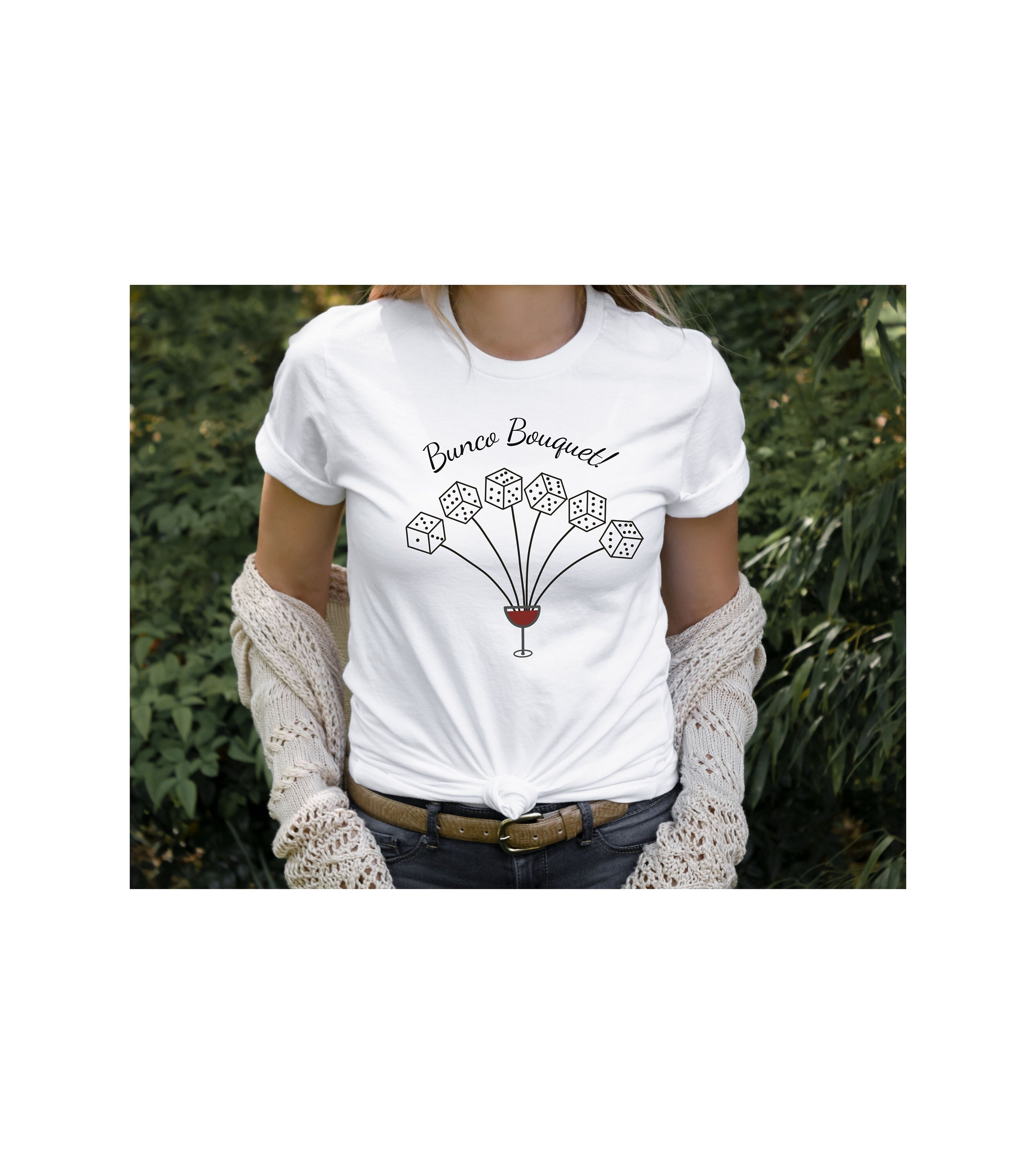 Bunco Shirt, Bunco Bouquet, Bunco Girls, Game Night, Wine, Fun, Dice ...