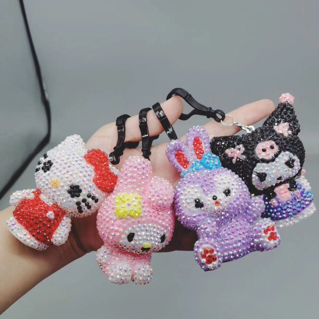 Sanrio DIY Rhinestone Keychain Kit Hello Kitty My Melody Kuromi - Etsy