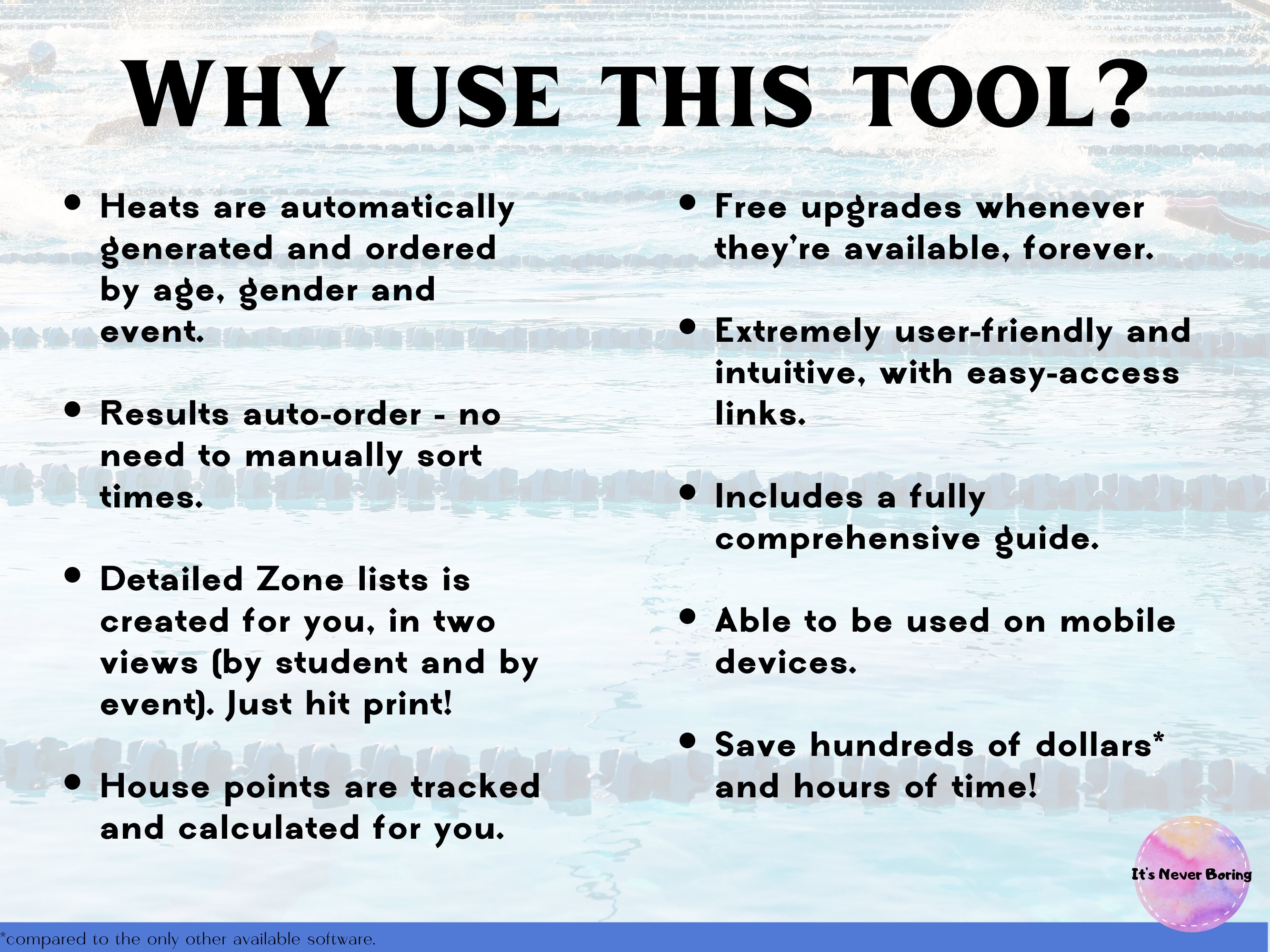 Swimming Carnival Management Tool - PRIMARY | Spreadsheet | School ...