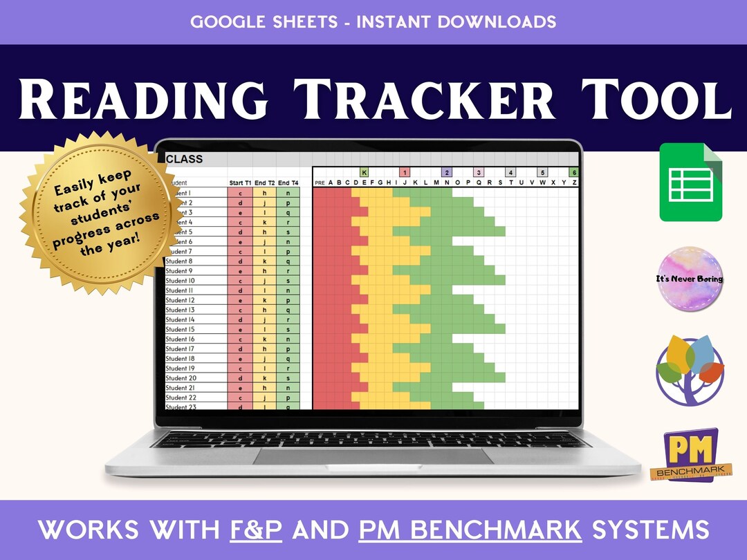 Reading Tracker Tool | Fountas & Pinnell, PM Benchmark - Etsy