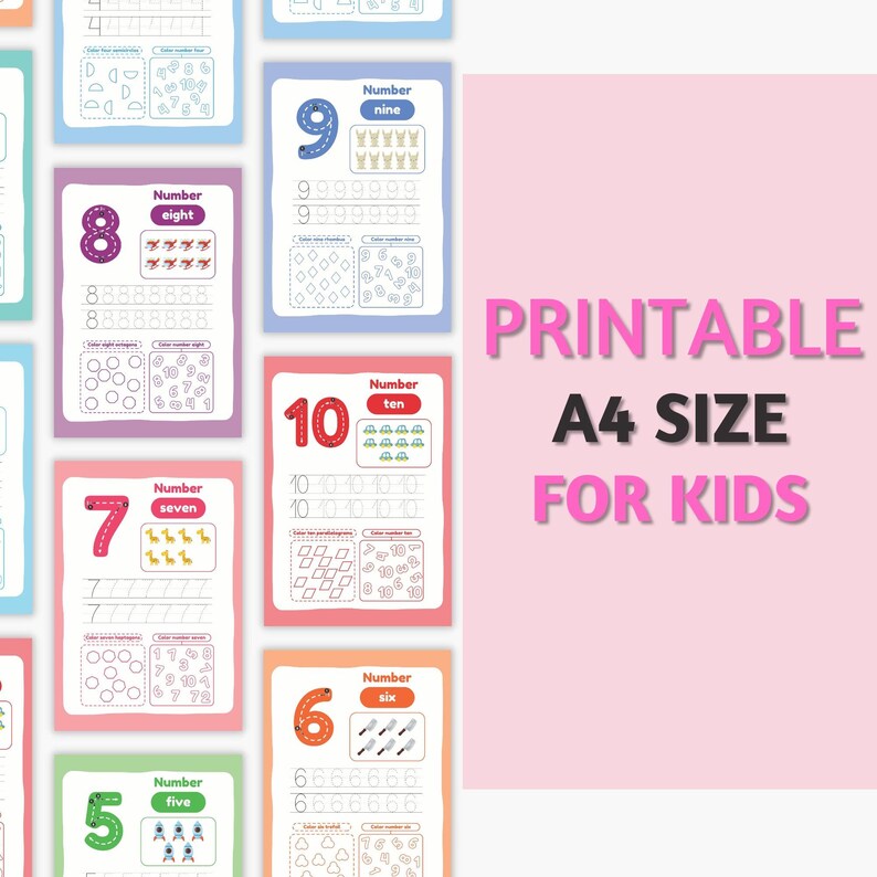 Number Tracing Worksheets: Preschool Handwriting Practice (PDF Download ...