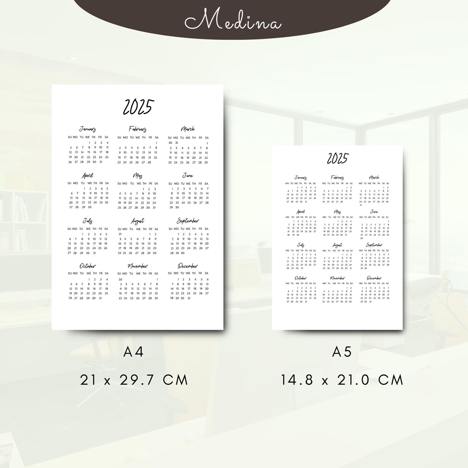 2025 Undated Monthly Planner Printable Calendar Portrait Monday Sunday ...