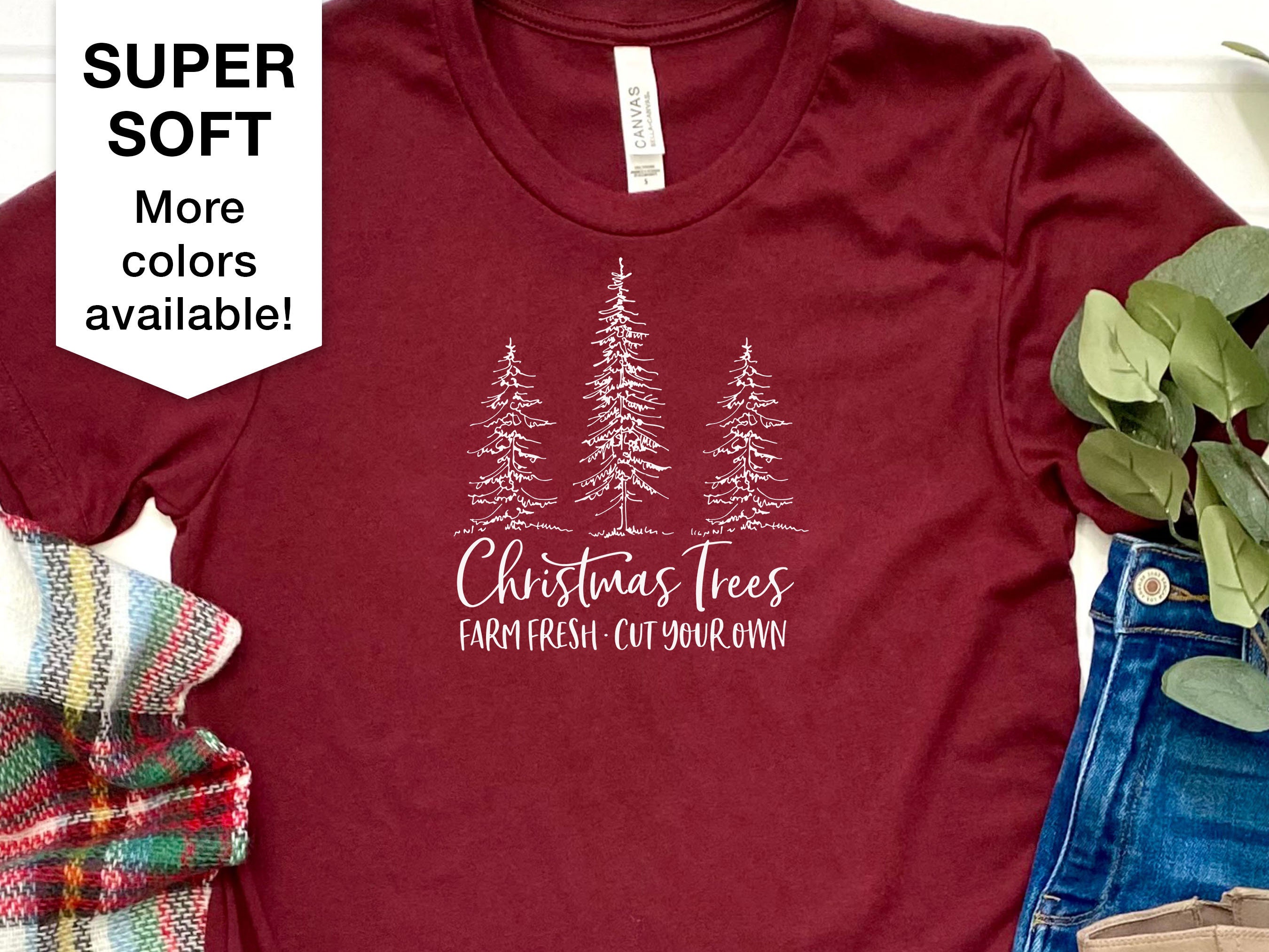 Christmas Tree Farm Tee Shirt Christmas T-shirt Christmas - Etsy