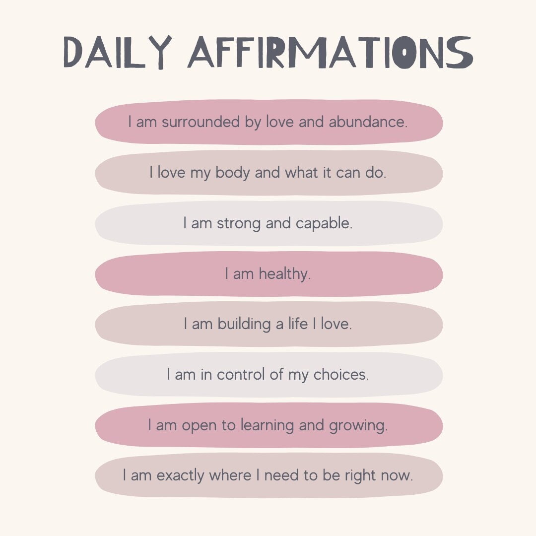 Daily Affirmation Digital Download, Positive Quotes Download - Etsy