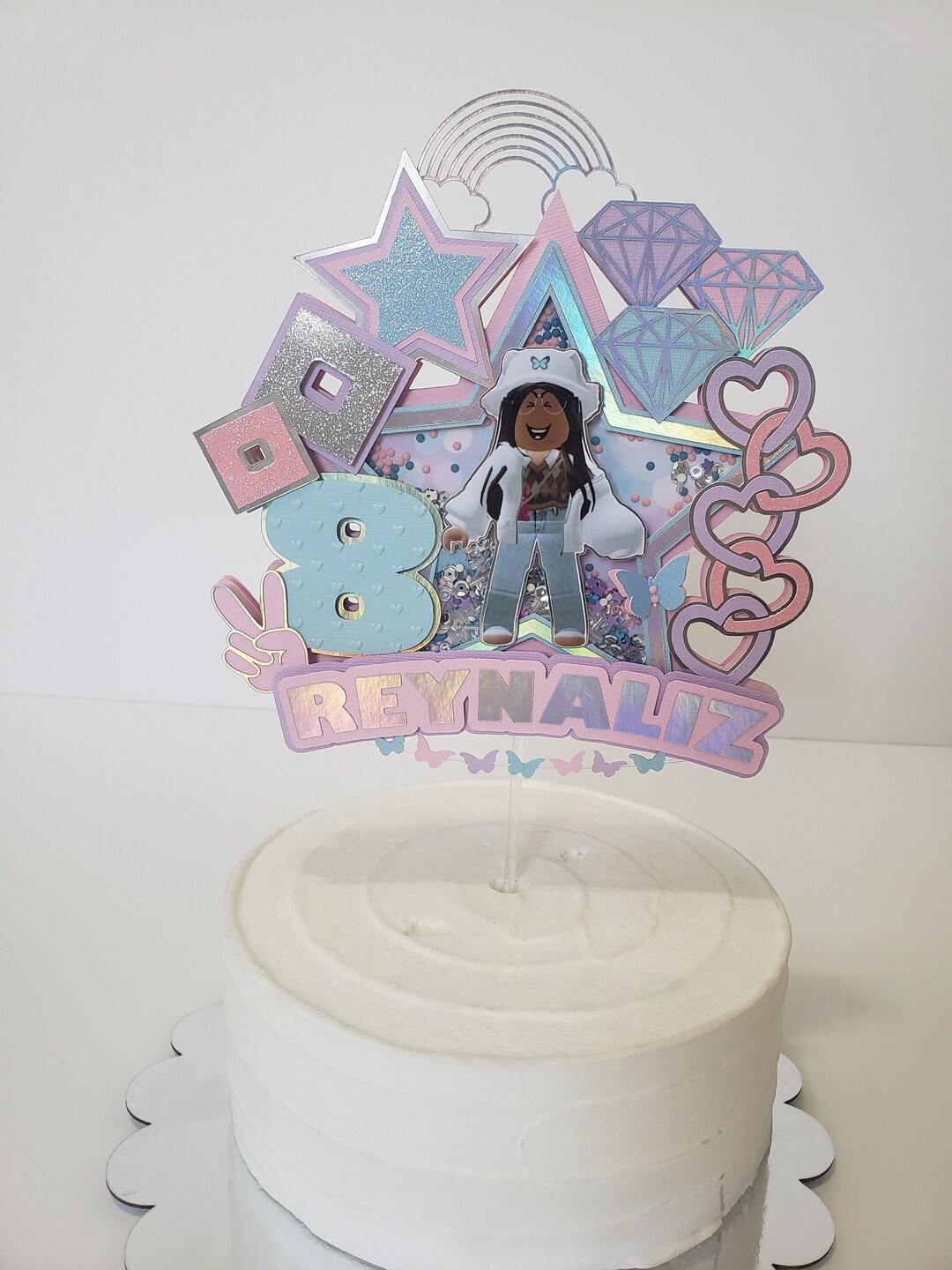 Roblox Girl Cake Topper With Shaker and Light - Etsy
