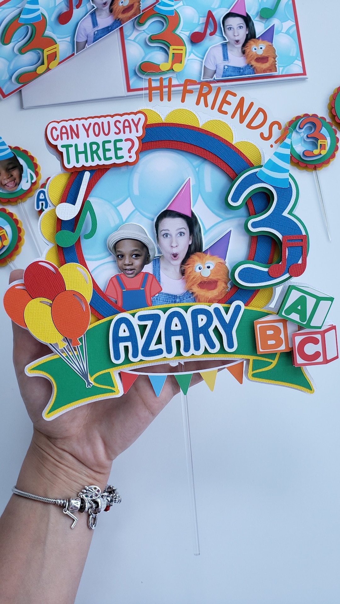 Ms. Rachel Cake and Cupcake Toppers in Bright Colors, Colorful Ms ...