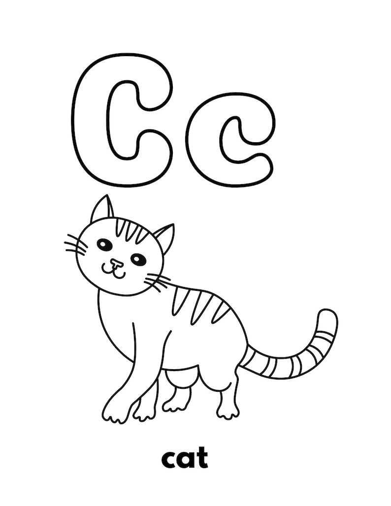 ABC Animal Coloring Pages - Etsy