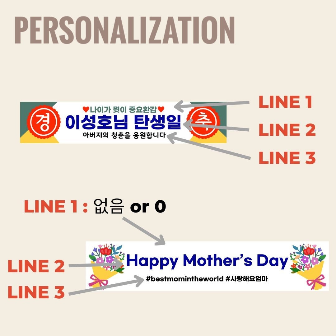 K-banner Cake Topper, Korean Personalized Cake Topper, Korean Name Sign ...