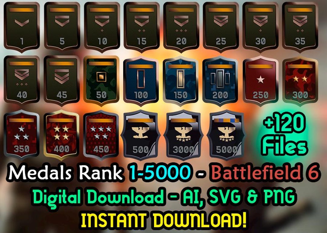 Medals Rank Battlefield 6 - Ranks - Battlefield - BF6 - SVG - Etsy UK