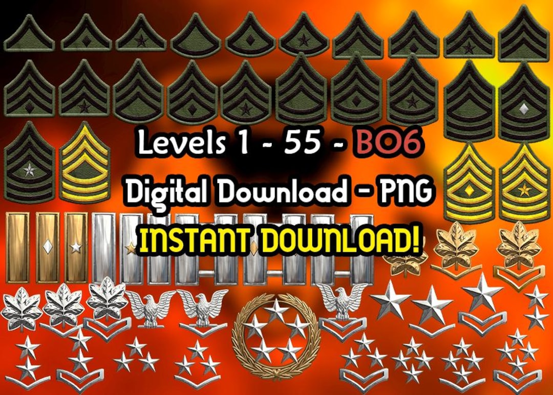 Levels 1-55 Black Ops 6 - Prestige - BO6 - COD - PNG - Etsy