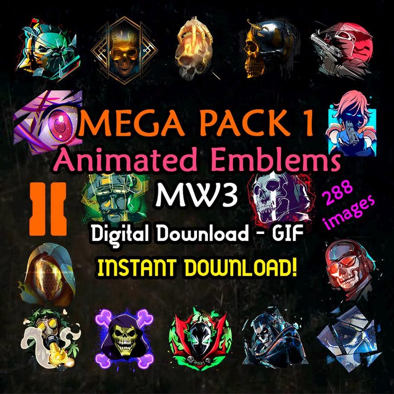 Animated Emblems Mega Pack 1 - Gif - Emblems - MW3 - COD - BO6 - Etsy