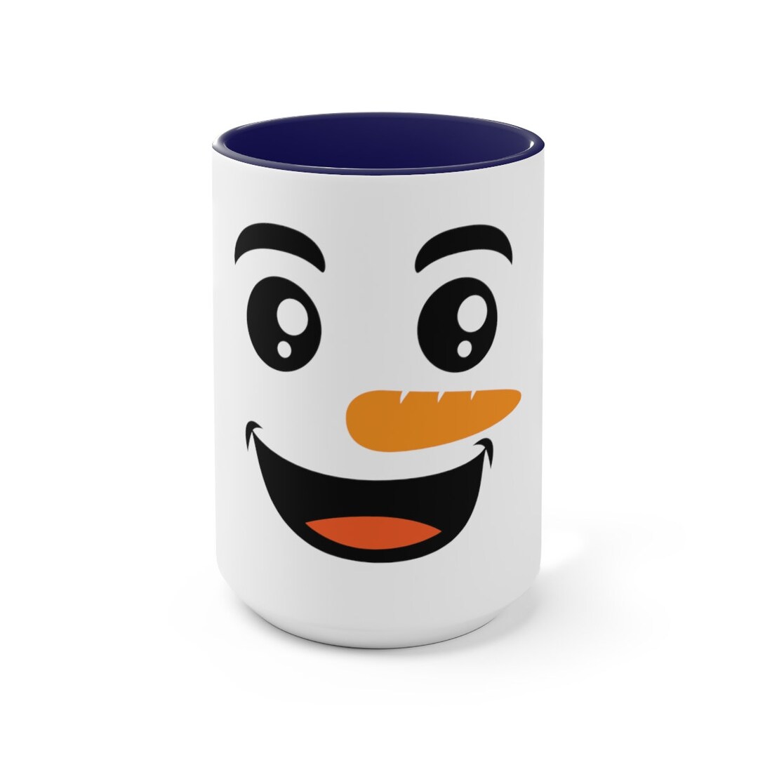Snowman Face Christmas Mug - Two-tone Coffee Mugs, 15oz - Christmas Mug ...