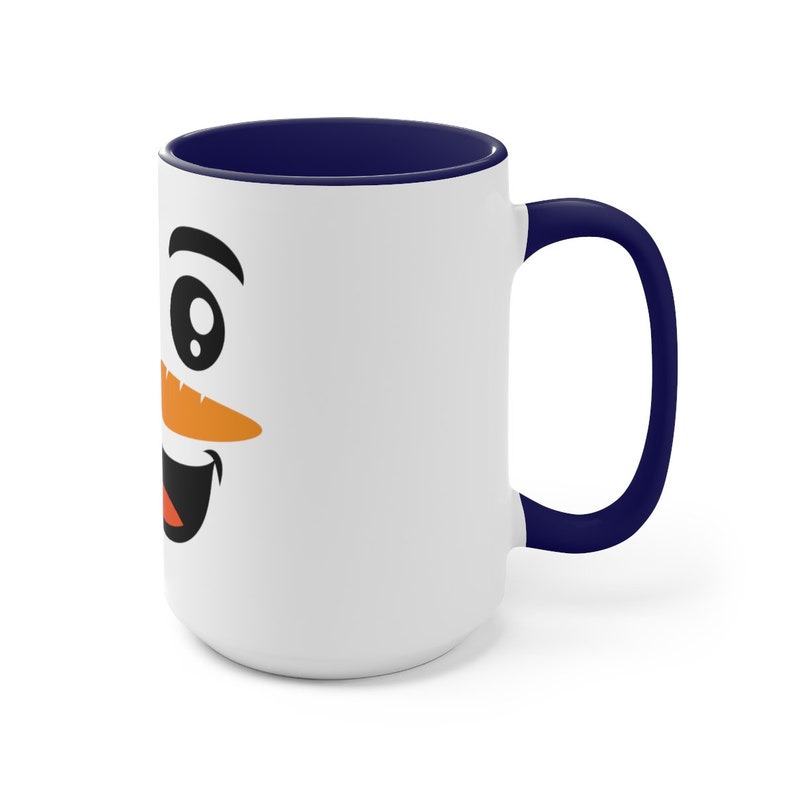 Snowman Face Christmas Mug - Two-tone Coffee Mugs, 15oz - Christmas Mug ...