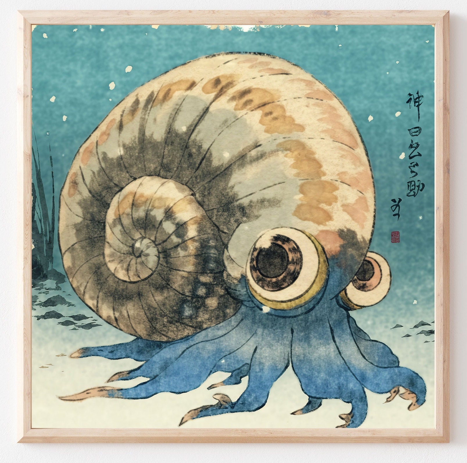 Omanyte Pokemon Wall Art DOWNLOAD ONLY, Vintage Ukiyo-e Style Pokemon ...