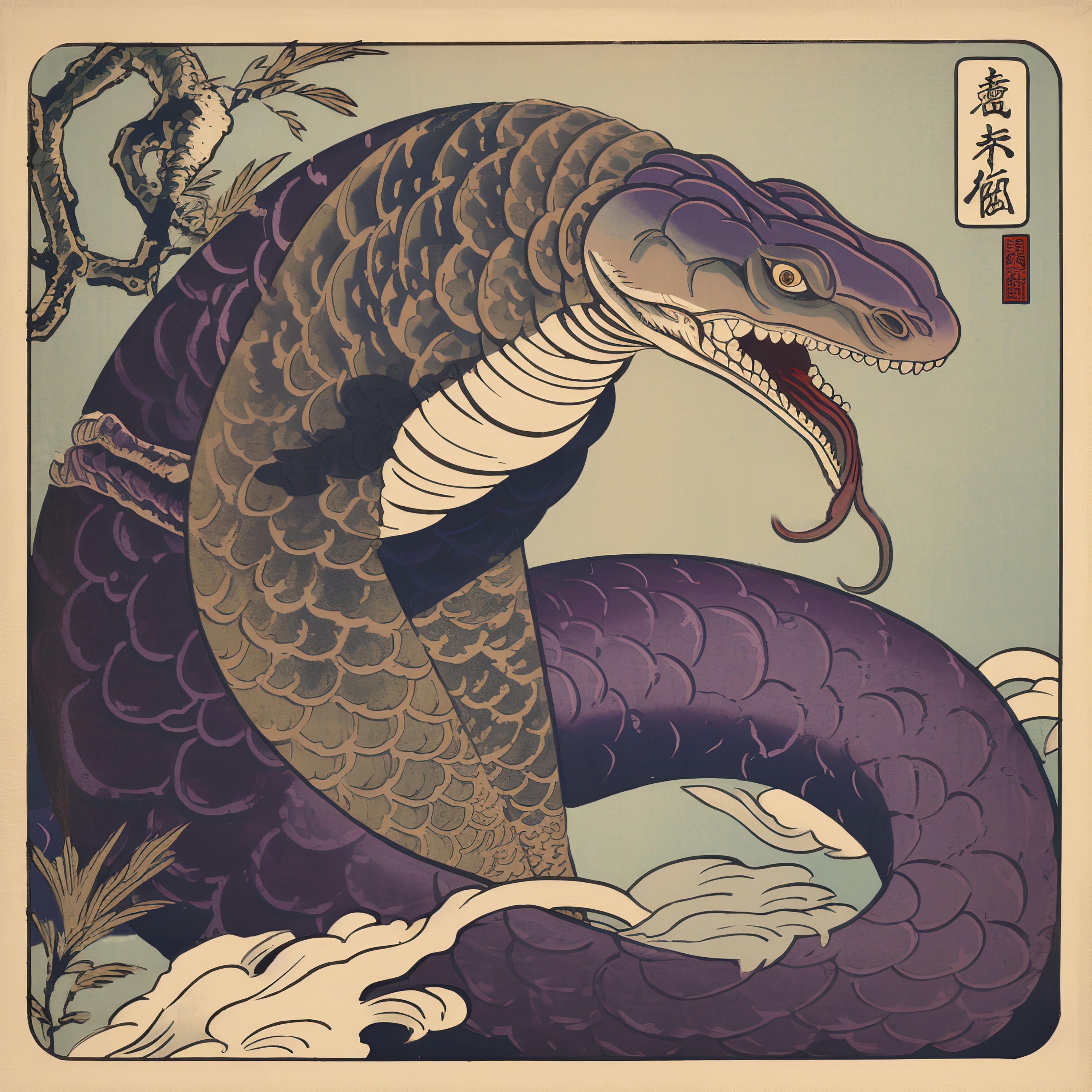 Arbok Pokemon Wall Art DOWNLOAD ONLY, Vintage Ukiyo-e Style Pokemon ...