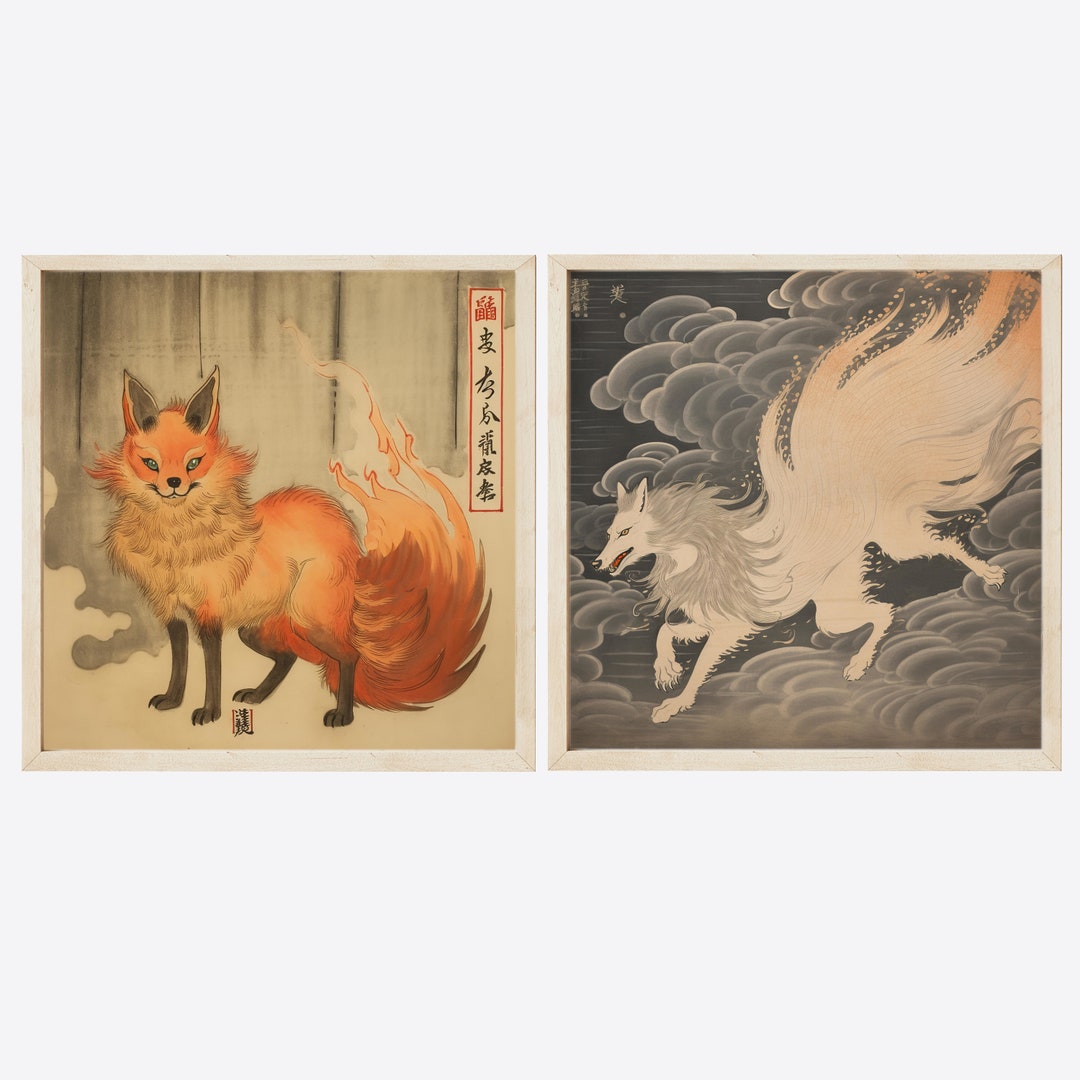 Ninetales and Vulpix Pokemon Wall Art Prints - Vintage Style, DOWNLOAD ...