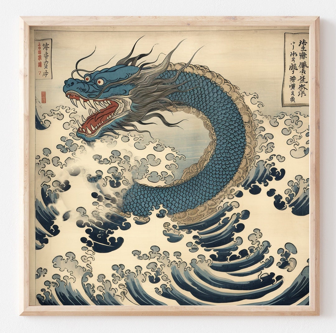 Gyarados Pokemon Wall Art - DOWNLOAD ONLY, Vintage Ukiyo-e Style ...