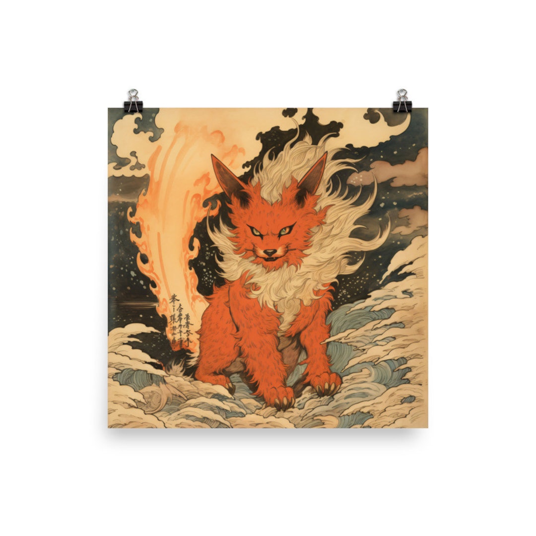 Flareon Ukiyo-e Poster, Pokémon-inspired Art, Matte Print - Unique Gift ...