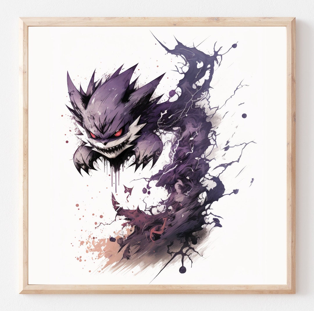 Haunter Pokemon Wall Art or Poster, DOWNLOAD ONLY | Pokemon Inspired ...