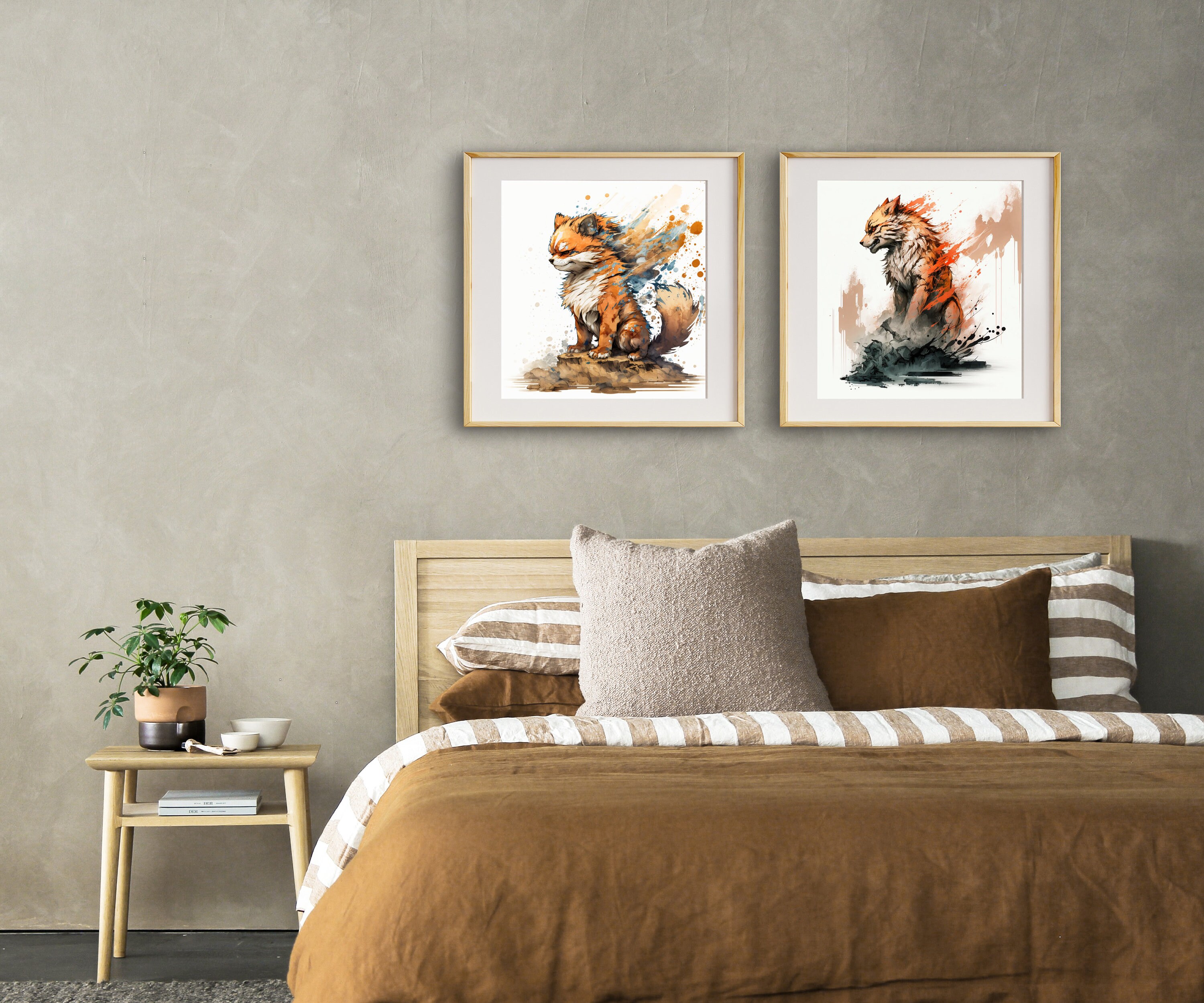 Arcanine and Growlithe Pokemon Printable Wall Art Set Poster Size ...