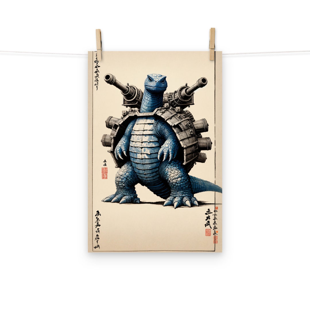 Blastoise in Ancient Chinese Ink Painting Style - Long Format Pokemon ...