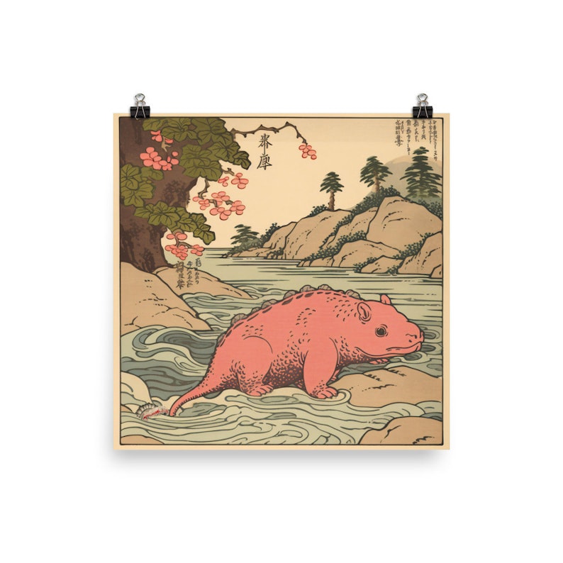 Slowpoke Ukiyo-e Poster, Pokémon-inspired Matte Art Print Unique Gift ...
