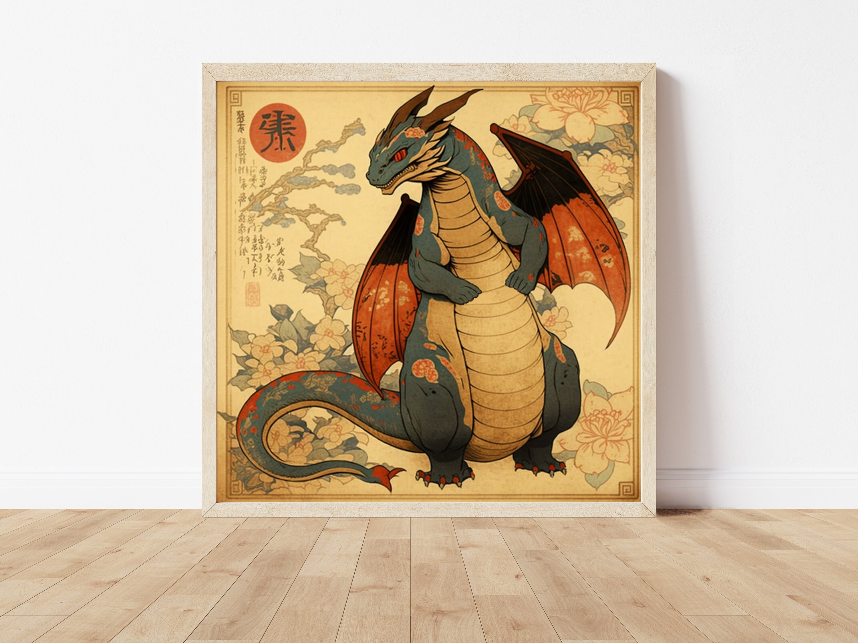 Ukiyo-e Style Charizard Poster, Matte Finish Print, Japanese-inspired ...
