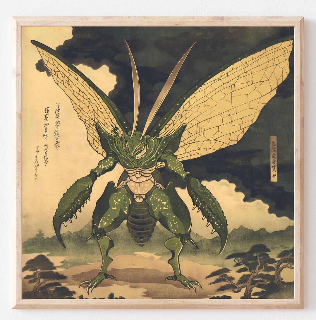 Scyther Pokemon Wall Art - DOWNLOAD ONLY, Vintage Ukiyo-e Style ...