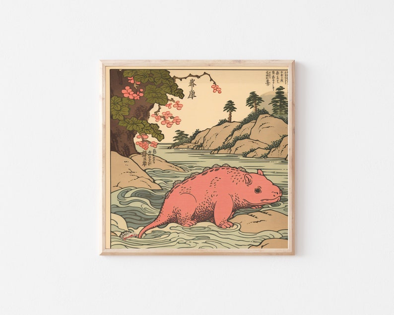 Slowpoke Ukiyo-e Poster, Pokémon-inspired Matte Art Print Unique Gift ...