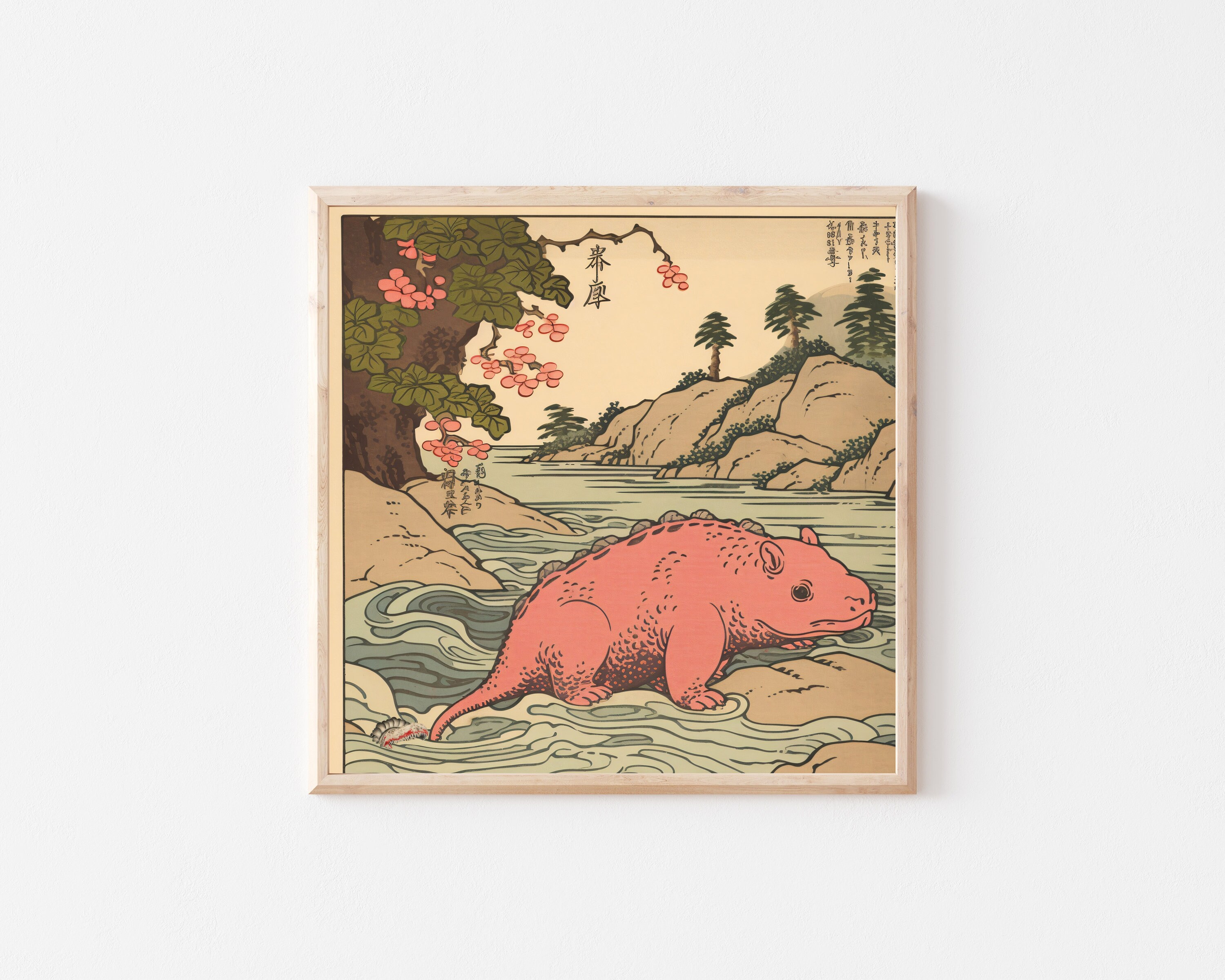 Slowpoke Ukiyo-e Poster, Pokémon-inspired Matte Art Print Unique Gift ...