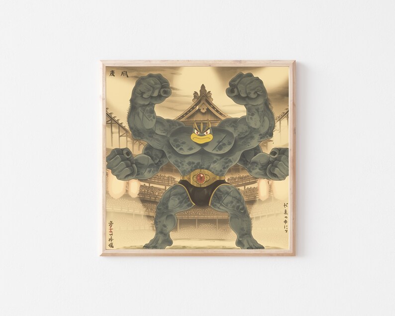 Machamp Ukiyo-e Poster, Pokémon-inspired Art, Matte Print Unique Gift ...