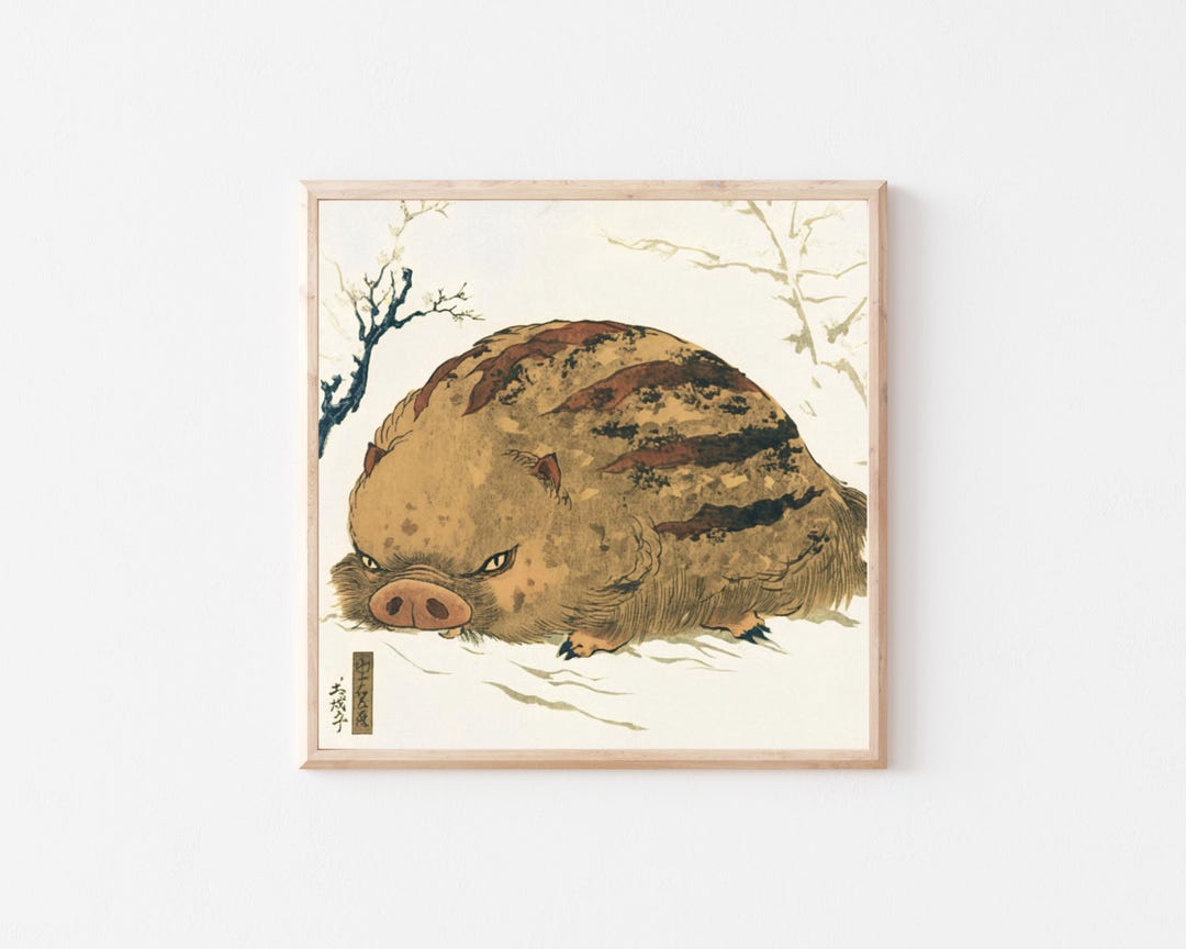 Swinub Pokemon Wall Art DOWNLOAD ONLY, Vintage Ukiyo-e Style Pokemon ...