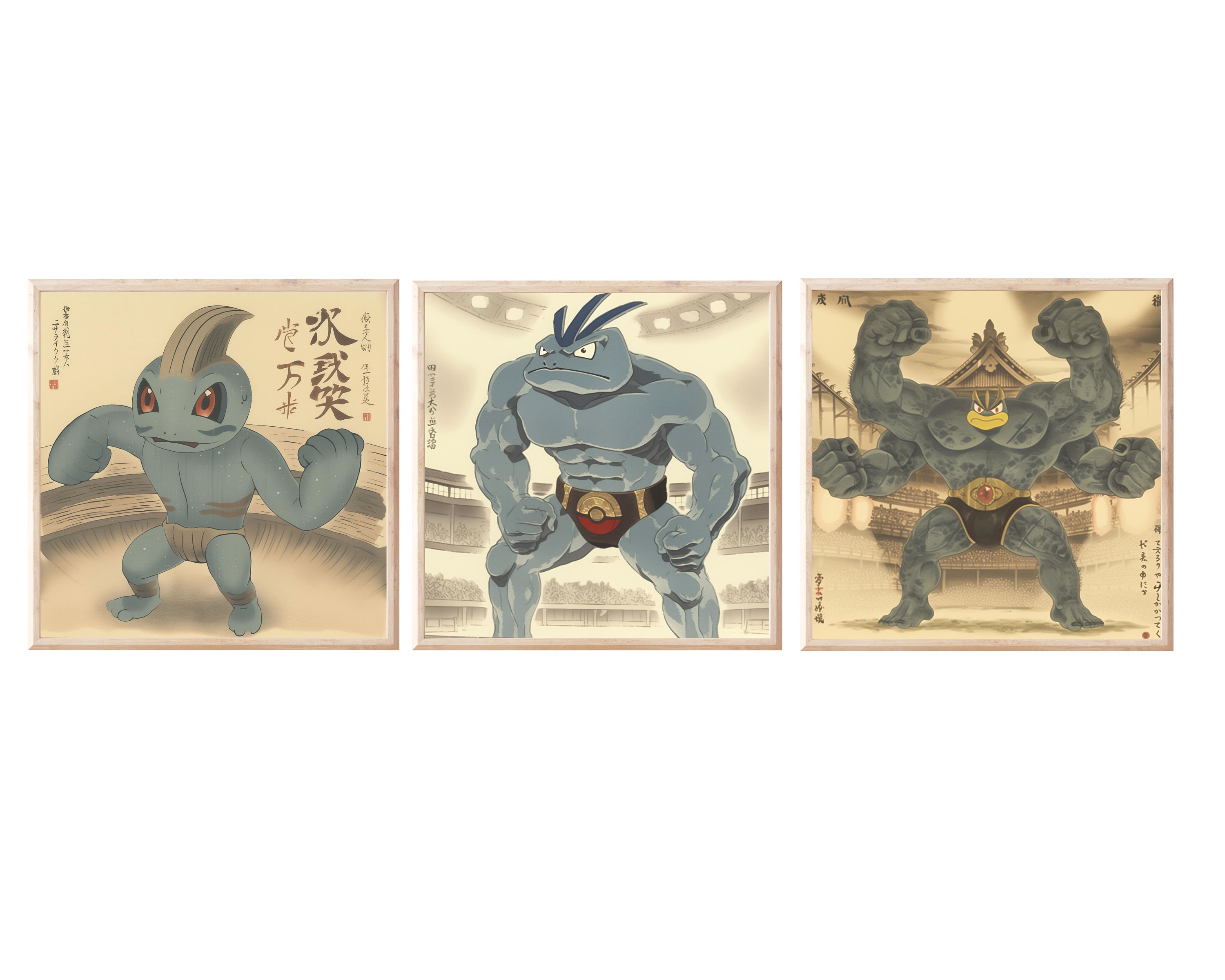 Machamp Pokemon Wall Art DOWNLOAD, Vintage Ukiyo-e Style Pokemon ...