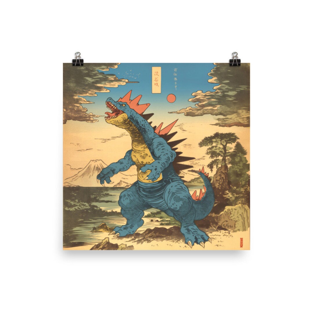 Ukiyo-e Style Feraligatr Poster, Matte Finish Print, Ukiyo-e Woodblock ...